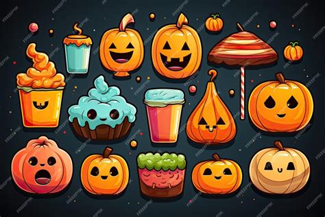 Premium Ai Image Halloween Candy Stickers Ai Generative