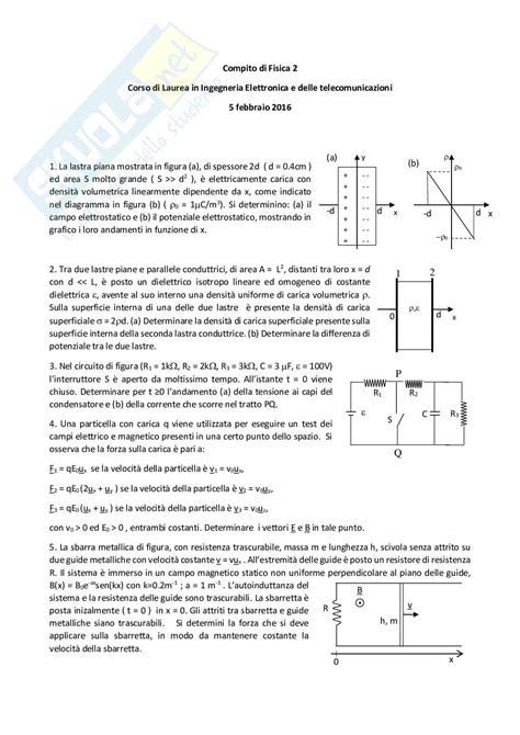 Esami Con Soluzione Completa Di Fisica 2 Di Ingegneria Elettronica