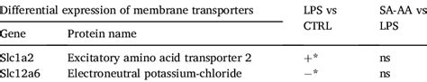 Solute Carrier Membrane Transporters Differentially Expressed In The