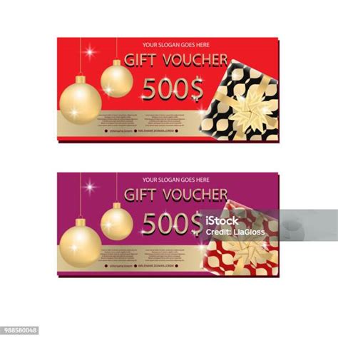황금 리본 리본 선물 상자와 Cristmas 공 럭셔리 선물 상품권의 집합입니다 우아한 휴일 선물 카드 쿠폰 및 인증서에 대 한