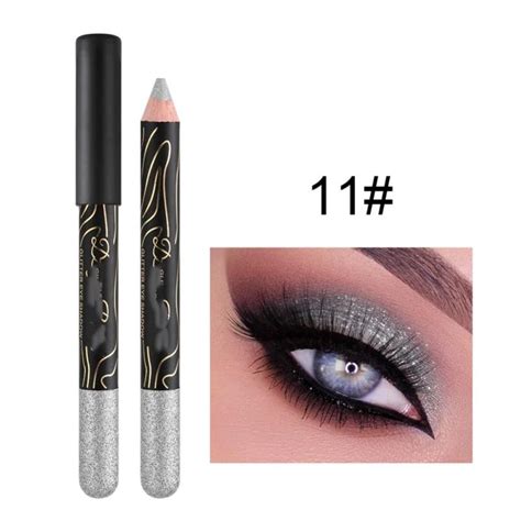 아이펜슬 방수 진주 빛 아이 섀도우 펜슬 스틱 반짝이 쉬머 펜 라이너 메이크업 도구 12 색 지속 티몬