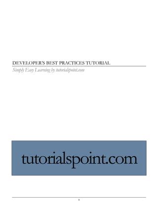 Developers Best Practices Tutorial PDF