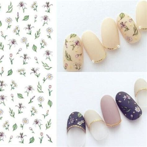 Nail Art Water Decals Stickers Transfers Water Effect Flowers Etsy