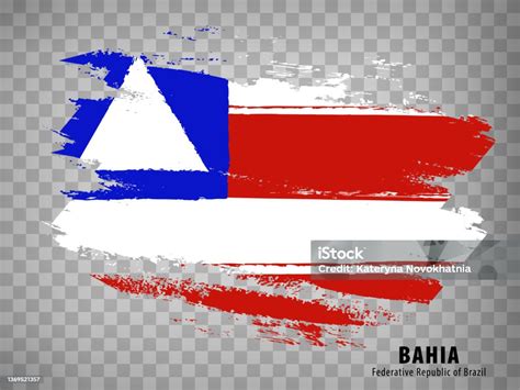 브러쉬 스트로크에서 바히아의 깃발 브라질 연방 공화국 웹 사이트 디자인 앱 Ui에 대한 투명한 배경에 브라질의 국기 Bahia 브라질 스톡 벡터 Eps10 바이아 주에 대한