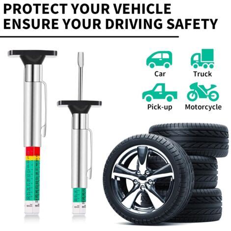 Tread Depth Gauge 2 Pack Color Coded Tire Depth Gauge 32nd 25mm Accurate Tread Depth Measuring
