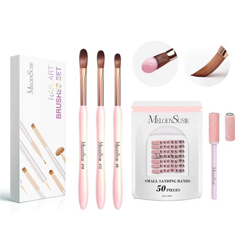 Amazon.com: MelodySusie 3Pcs Acrylic Nail Brush Set MelodySusie 50 Pcs ...