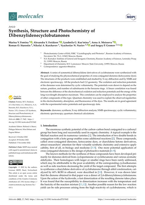 Pdf Synthesis Structure And Photochemistry Of