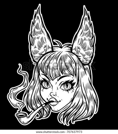 Anime Girl Kawaii Girl Fox Ears Stock Vector Royalty Free 707637973