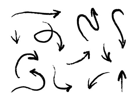 Premium Vector Arrow Set Vector Thin Rough Hand Drawn Black And