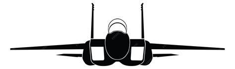 Premium Vector Jet Fighter Silhoutte F15 Eagle Front View