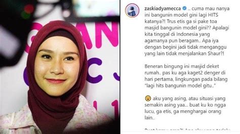 Zaskia Mecca Dikritik Soal Bangunkan Sahur Pakai Toa Masjid Ahli
