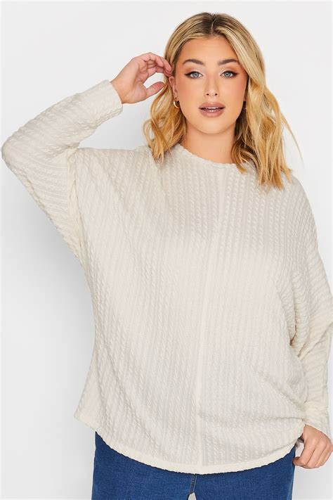 Yours Plus Size White Textured Soft Touch Top Yours Clothing