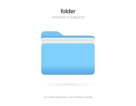Premium Vector 3d Folder Document Letter File Binder Icon Sign Symbol For Mobile App