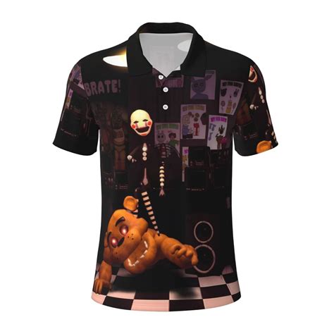 Luyuia Five Nights At Freddy S Printed Men S Golf Shirt Moisture