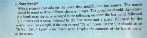 solved 7 name arranger write a program that asks for the