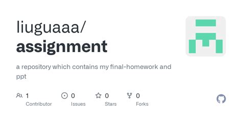 github liuguaaa assignment a repository which contains my final