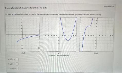 solved graphing functions using vertical and horizontal