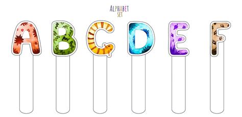 Letras Coloridas De Los Niños Del Alfabeto De Acuarela Letra Mayúscula