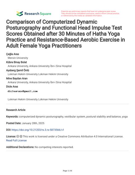Pdf Comparison Of Computerized Dynamic Posturography And Functional
