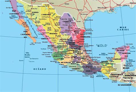 México Mapa Político Y Carreteras En Illustrator Bc Maps Mapa