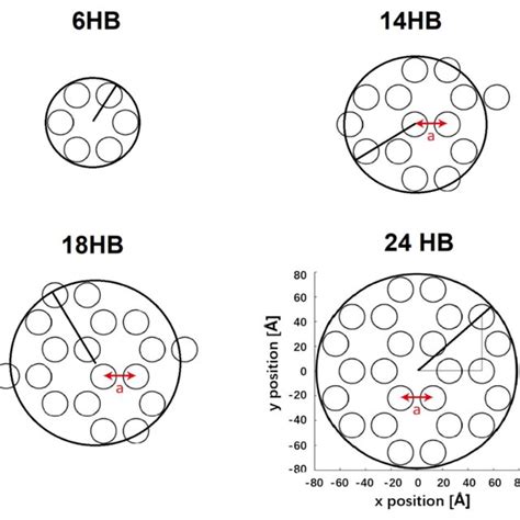 Cross Section Of DNA Origami Structure With 6HB 14Hb 18HB And 24HB