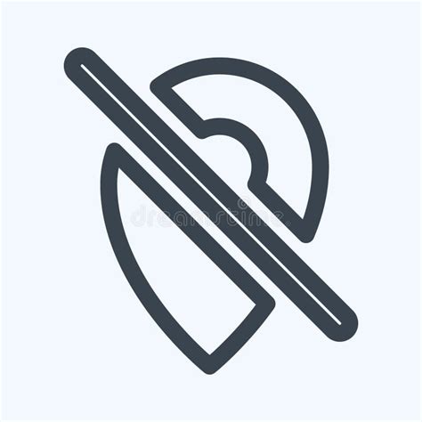 Icon Gps Signal Off Line Style Stock Vector Illustration Of Mobile Icon