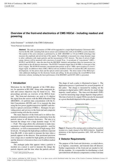 Pdf Overview Of The Front End Electronics Of Cms Hgcal Including Readout And Powering
