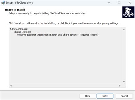 Install Sync On Windows Filecloud Docs Server