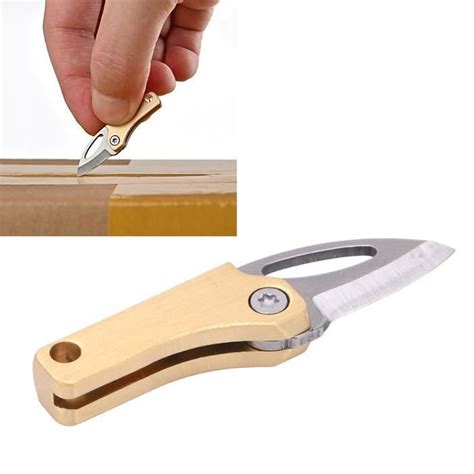 Petit couteau pliant Mini couteau en laiton pliable porte clés