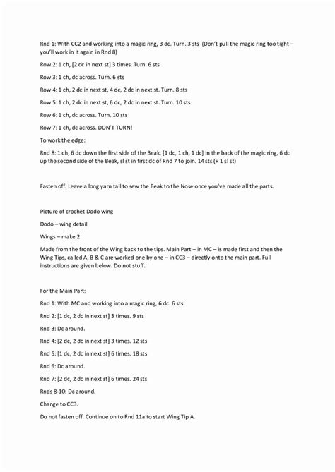 Free Pattern Dodo