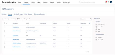 Managing Users In Hexnode Hexnode Help Center
