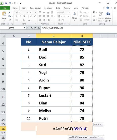 Cara Hitung Rata Rata Di Excel Mengoptimalkan Penggunaan Spreadsheet