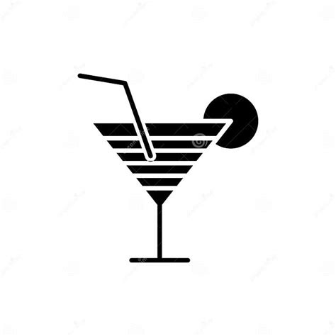 Cocktail Icon Set Drink Glasses Vector Symbol Club Or Restaurant