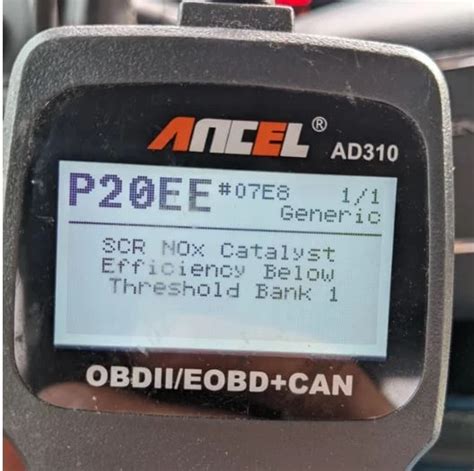 Code P20ee Scr Nox Catalyst Efficiency Below Threshold Bank 1