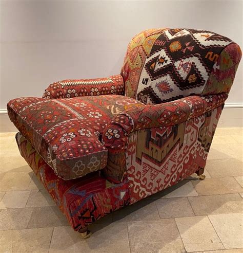 Kilim Upholstered Lansdown Club Chair Turkish Kilim Kilim Upholstery Kilim Club Chairs