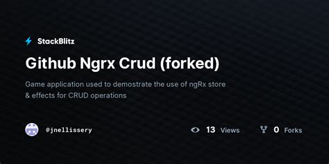 Github Ngrx Crud Forked Stackblitz