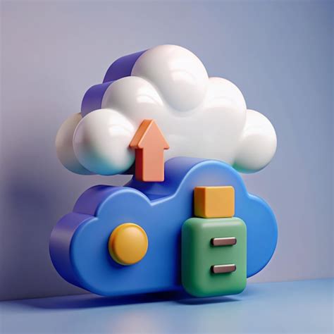 3d 3d Cloud Computing Upload And Download Data Online Service Data Storage Technology Concept