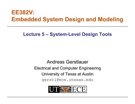 Pdf Lecture 5 System Level Design Tools Department Of Electrical