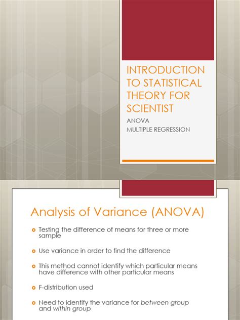 Anova And Multiple Regression Pdf F Test Variance