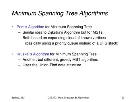 Ppt Minimum Spanning Trees In Data Structures And Algorithms Powerpoint
