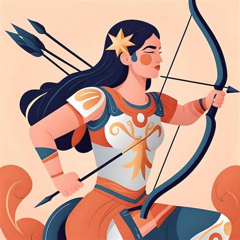 Zodiacal Constellation Sagittarius Flat Illustration Premium Ai