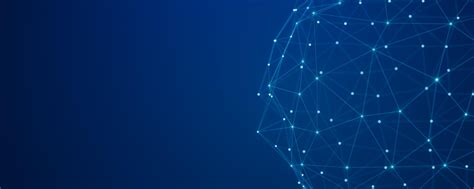 Abstract Futuristic Connecting Dots And Lines On Blue Background Digital Technology Concept