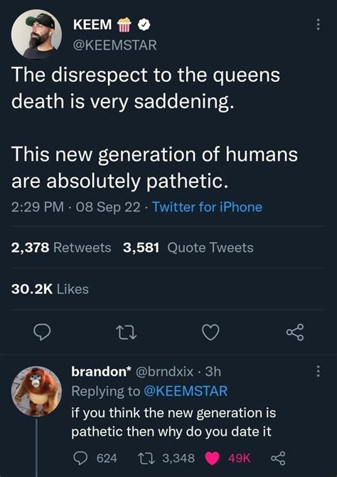 Keem Ff Keemstar The Disrespect To The Queens Death Is Very Saddening