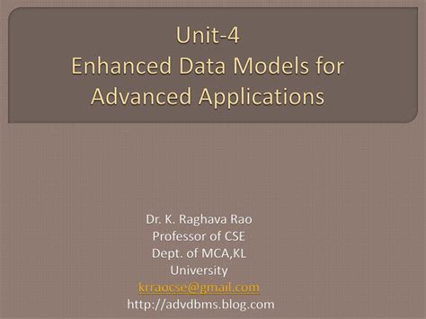 ppt unit 4 enhanced data models for advanced applications powerpoint