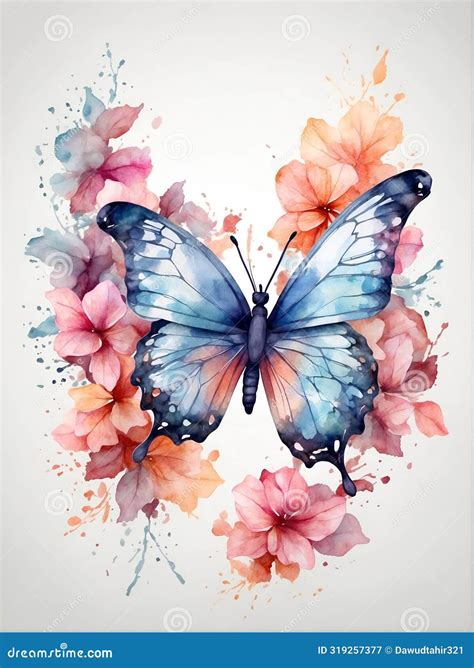 Graceful Flutter Butterfly On Transparent Background Stock Photo