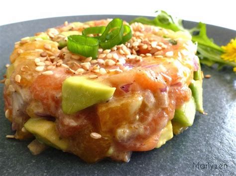 Tartare De Saumon à La Mangue Avocat Et Concombre Marlyzen Cuisine