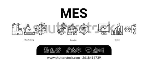 Mes Concept Icons Manufacturing Execution System Stock Vector Royalty Free 2618416739
