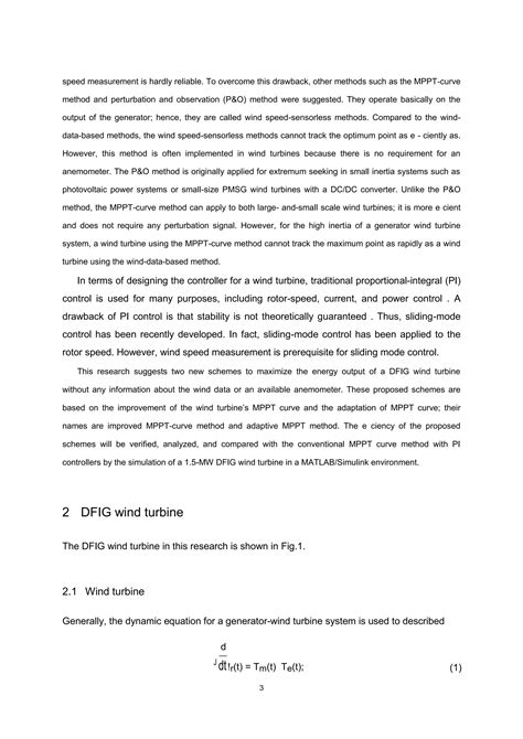 Maximum Power Point Tracking Of A Dfig Wind Turbine Systemdoc