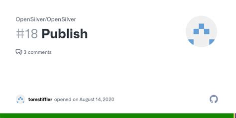 Publish Issue Opensilver Opensilver Github