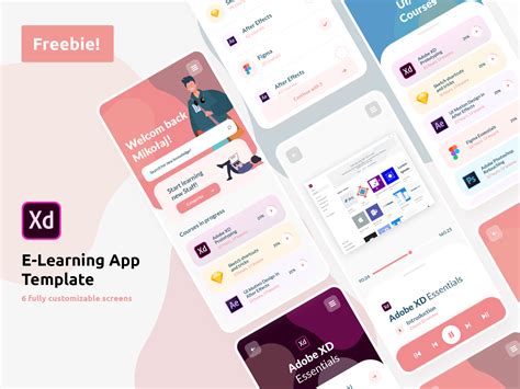 E Learning App Template Ui Kit Freebie By Miko Aj Ga Ziowski On Dribbble